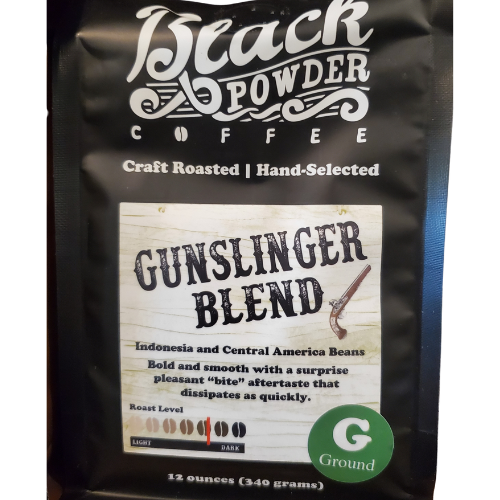 Coffee, Gunslinger, 12oz, Ground, Dark Roast, Black Powder Coffee ...